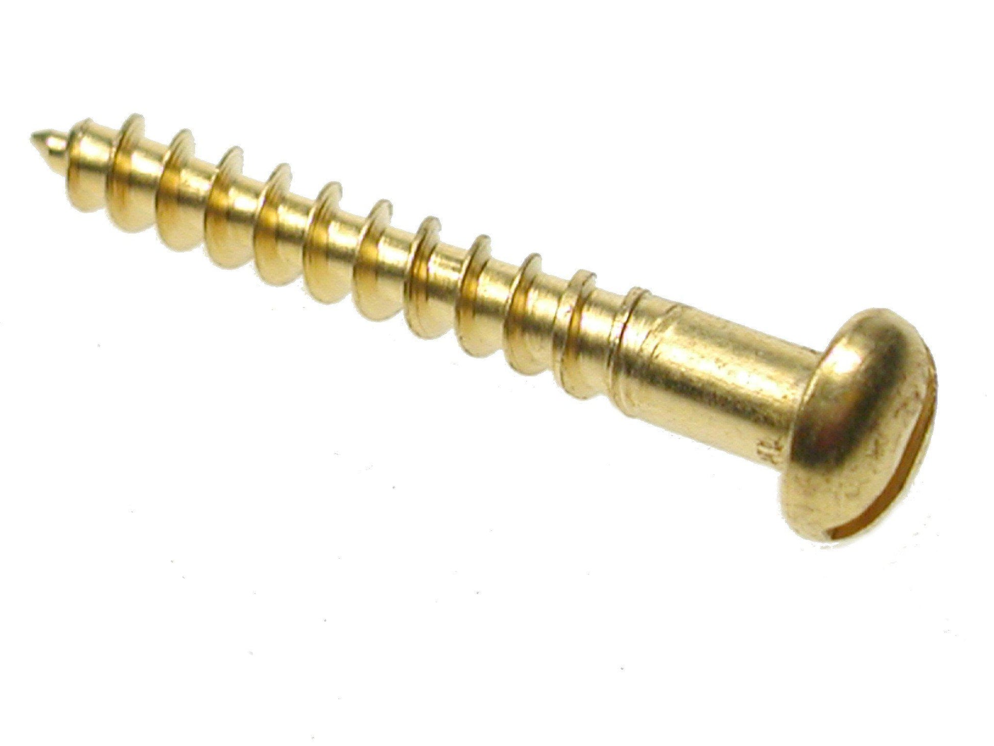 No. 6 (3.5mm) Solid Brass Round Slotted Woodscrews – Fixaball Ltd ...