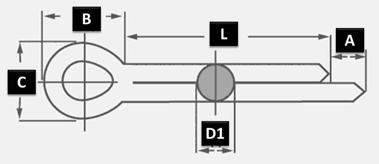 1mm - 4mm Split Cotter Pins Split Pins A2 304 Stainless Steel ...