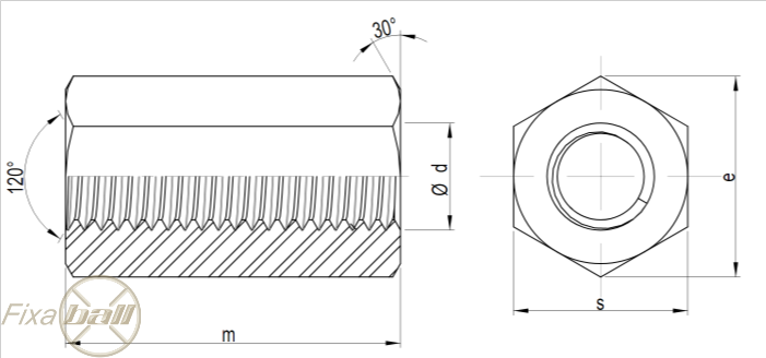 Hex Threaded Bar Rod Connector Long Nut BZP – Fixaball Ltd. Fixings and ...