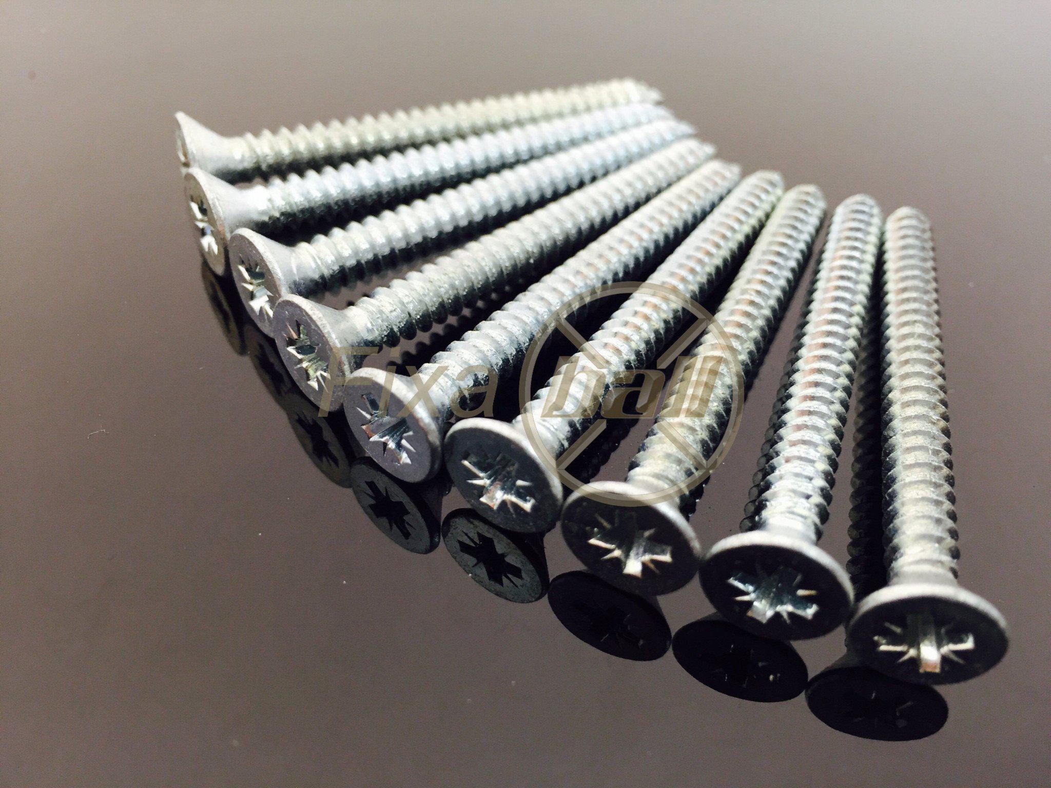 No. 8/ 4.2mm Pozi, Countersunk, Self Tapping Screws, AB point, Zinc ...